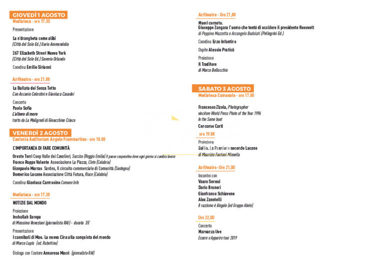 Riace in Festival 2019: il programma completo - Ciavula