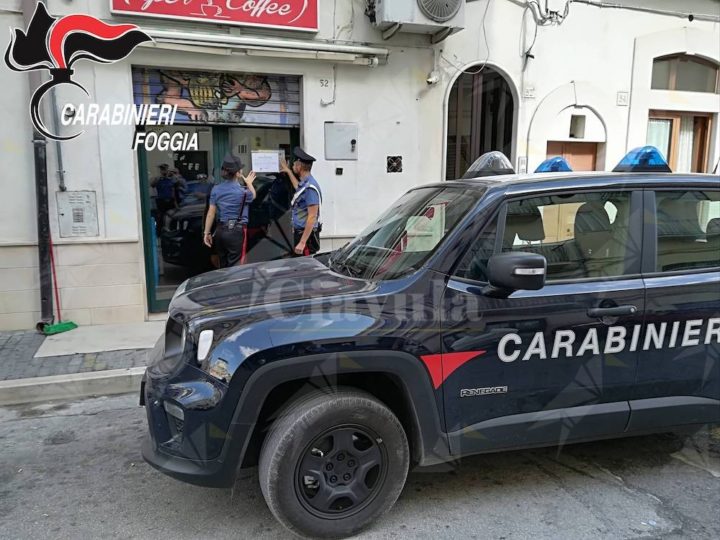 A Manfredonia i Carabinieri chiudono un bar ritrovo di pregiudicati - Ciavula