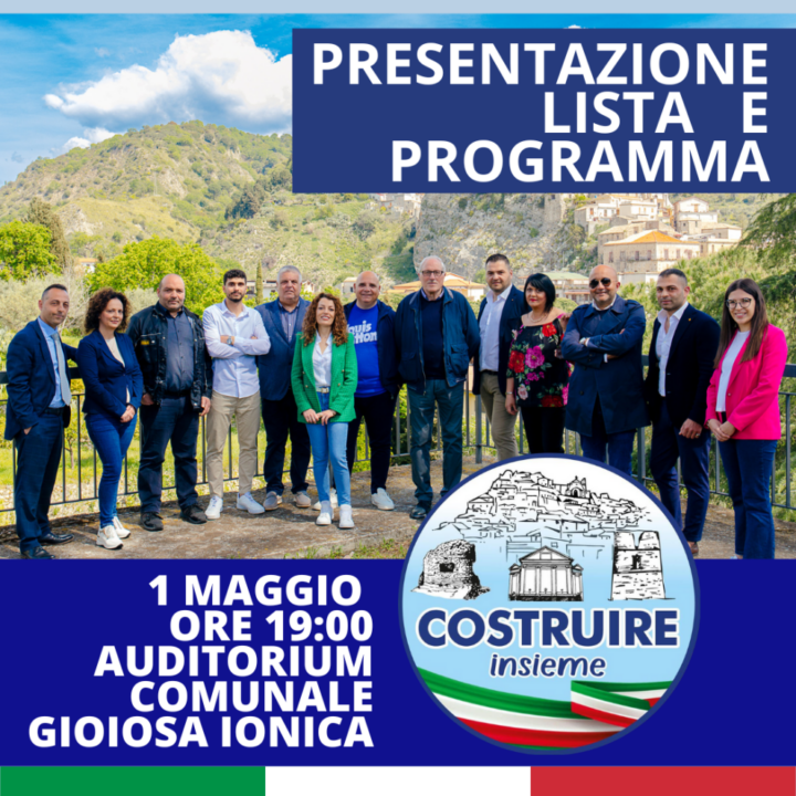 L'uno maggio a Gioiosa la presentazione della lista e del programma ...