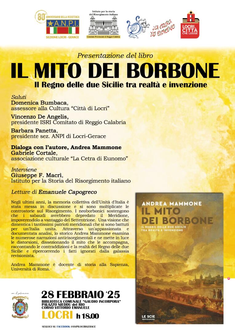A Locri la presentazione del libro "Il mito dei Borbone" di Andrea ...